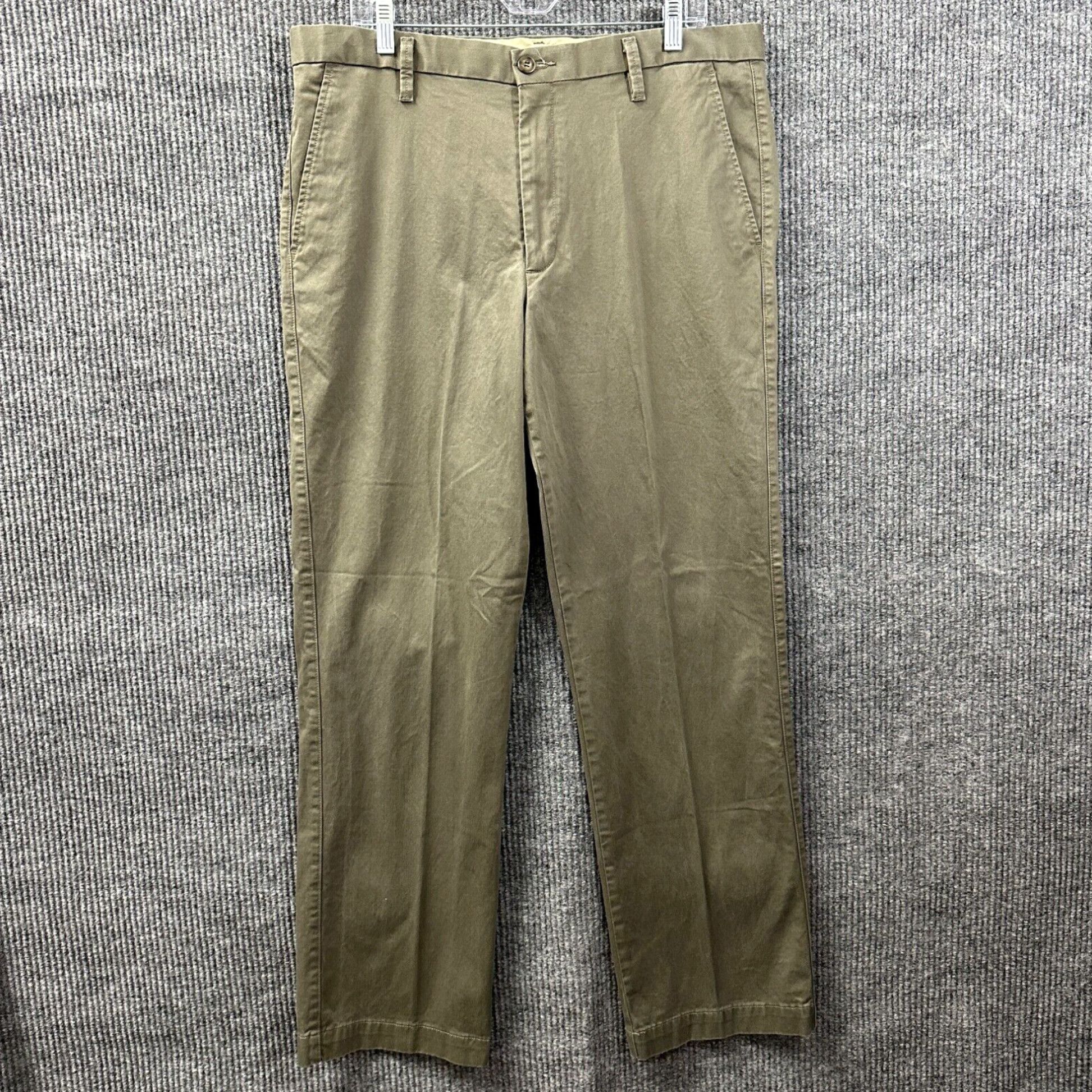 Dockers Dockers Premium Mens Pants 38x34 Army Green Straight Fit Flat ...