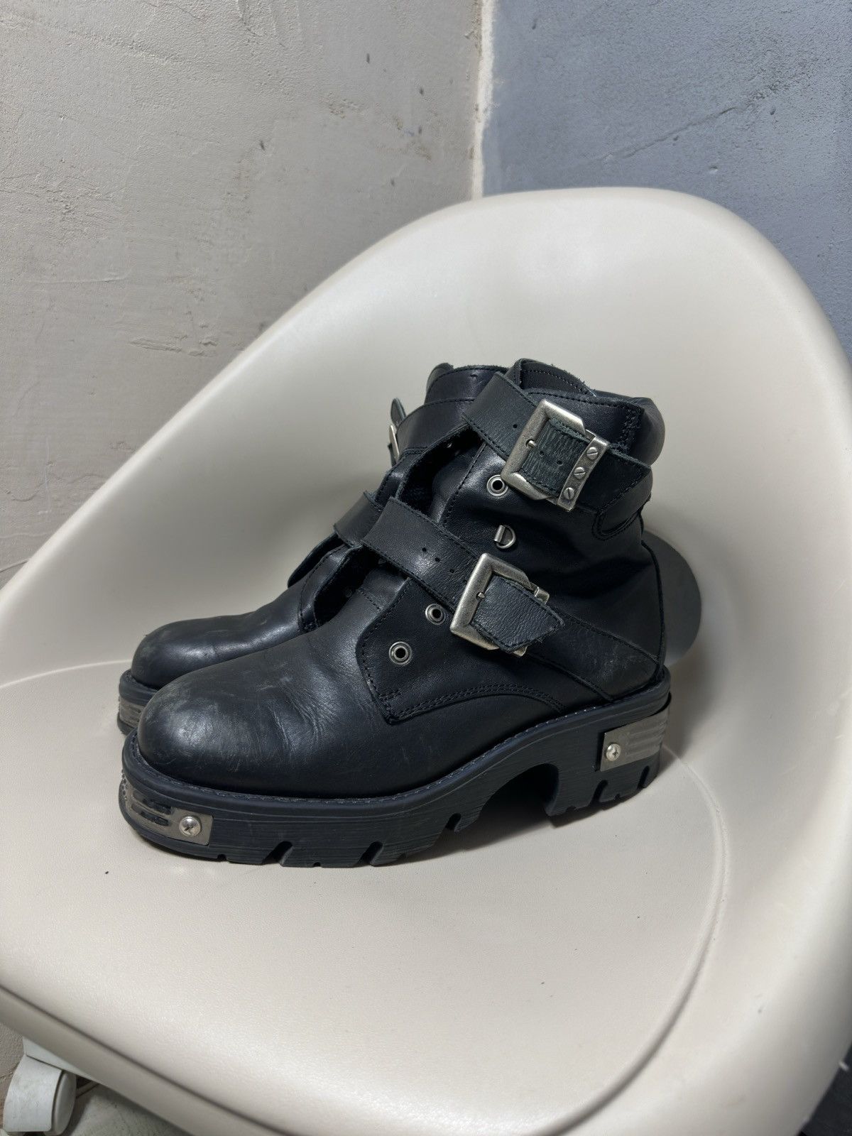 Vintage New Rock style Leather Boots | Grailed