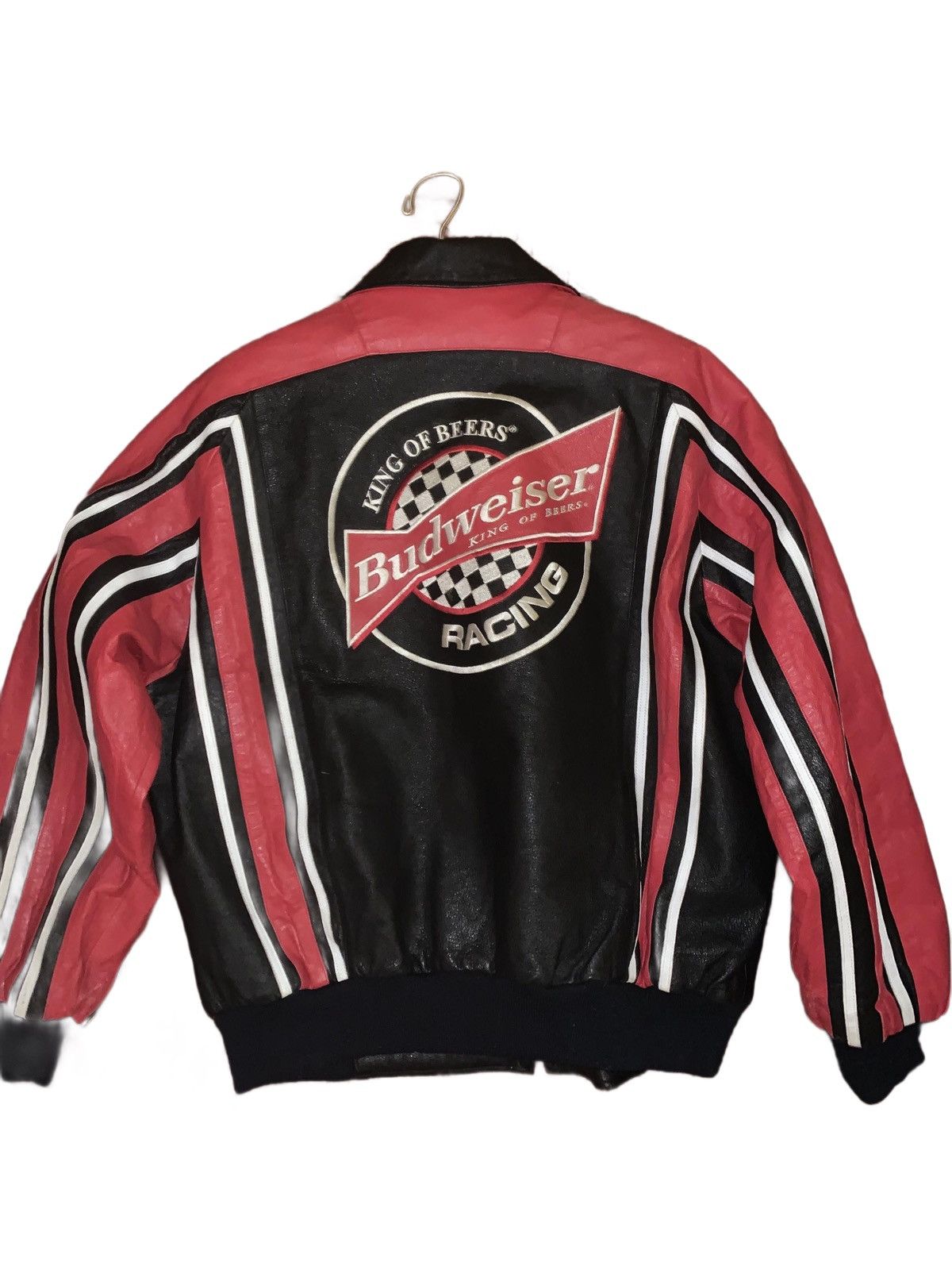 Budweiser × Vintage Budweiser Vintage Budweiser Leather Racing Jacket ...