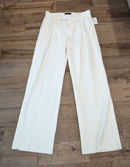 Amiri AMIRI Rib Texture Double Pleat Canvas Pants Beige 52 US 36 | Grailed