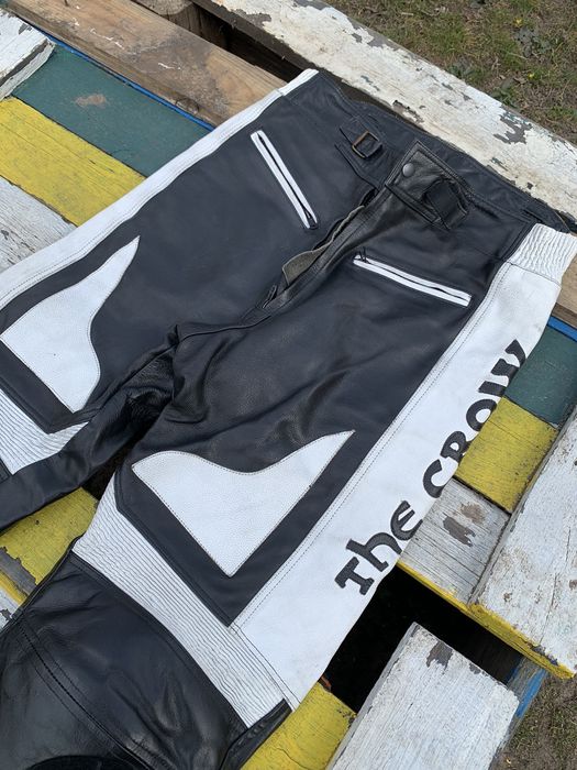Vintage VERY RARE THE CROW RACING MOTO LEATHER PANTS NASCAR Y2K 90s ...