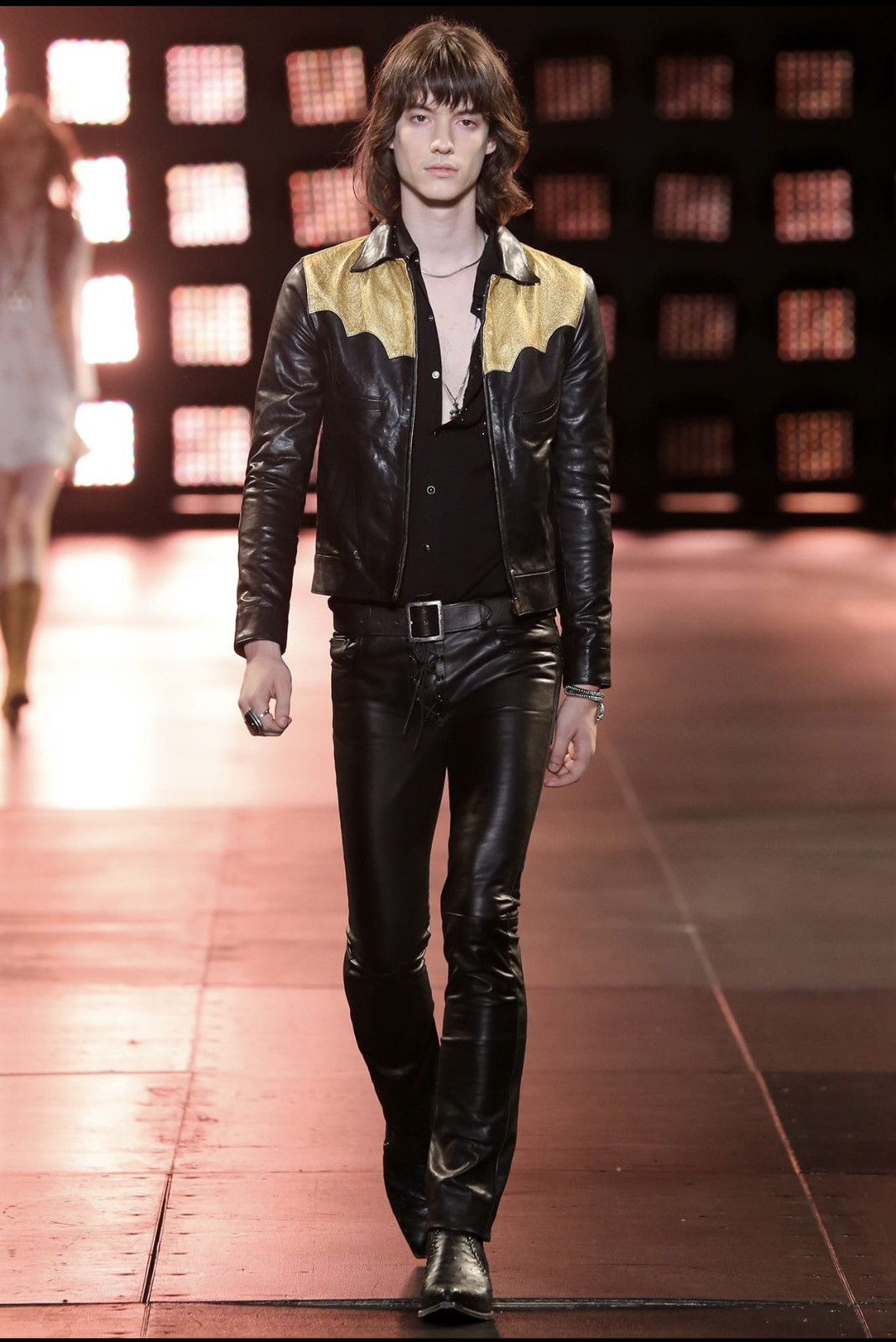 Saint Laurent Paris SS15 Psych Rock Saint Laurent leather jacket gold ...