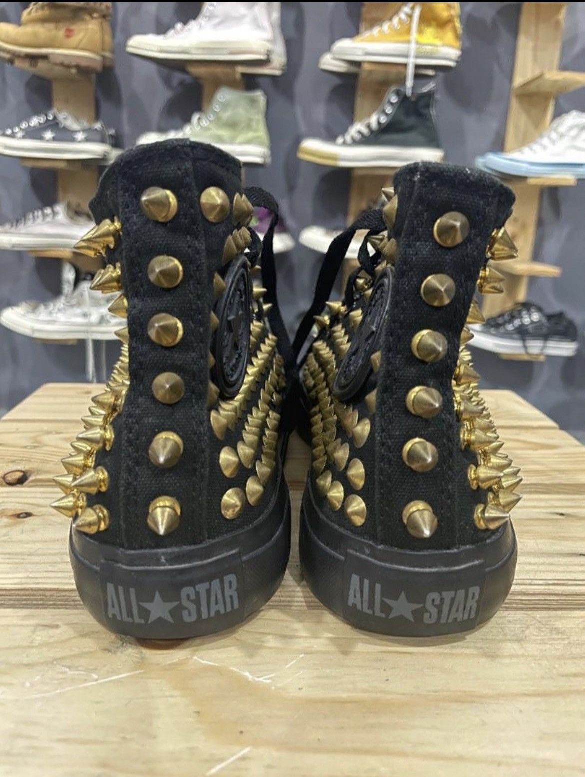 Converse “Black“ Gold studs custom made | Grailed