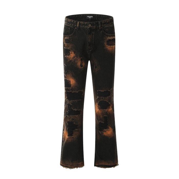 Skulls Skinny Jeans Ripped Washed Torn Micro Flared | Grailed