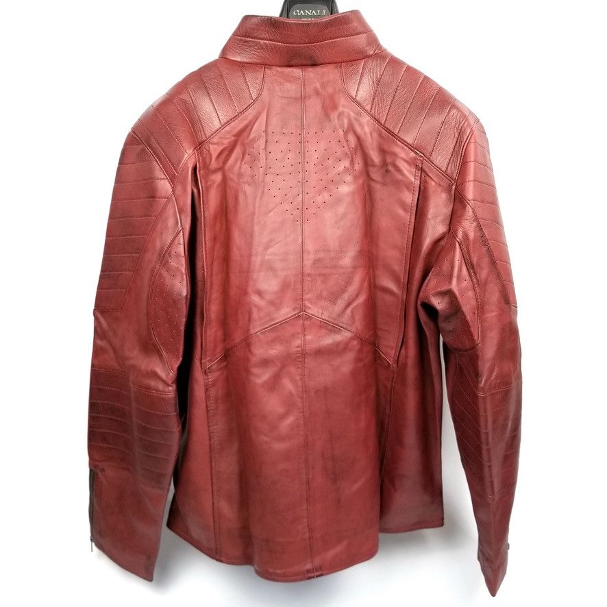 Genuine Leather Real Leather Superman Batman Red Leather Moto Biker ...