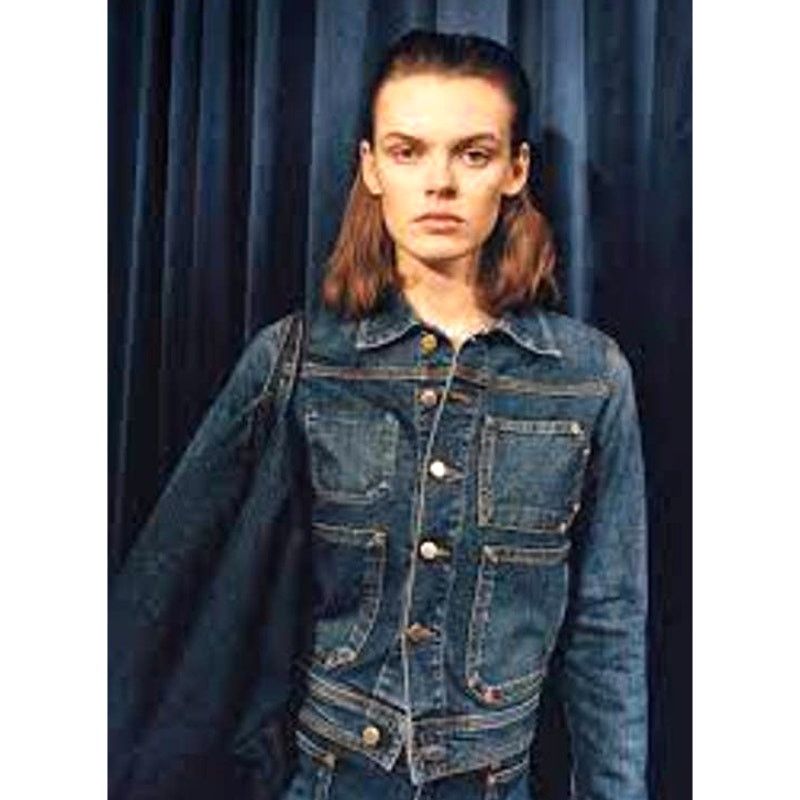 Zara Zara womens 70's Work Wear Capsule blue denim jean jacket | Grailed