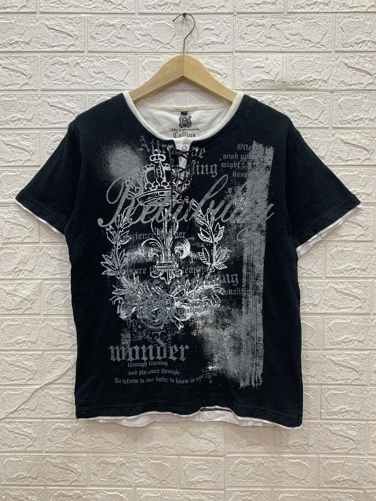 Vintage Y2k Collins distressed poem word punk t shirt | Grailed
