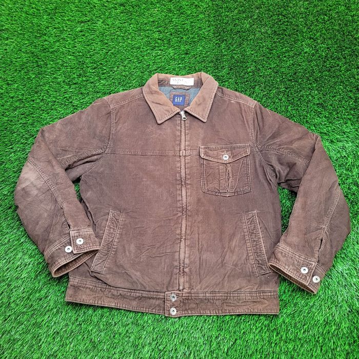 Gap GAP Rugged Corduroy Trucker Jacket Medium 23x25 Oversized Workwear Faded Brown | Grailed