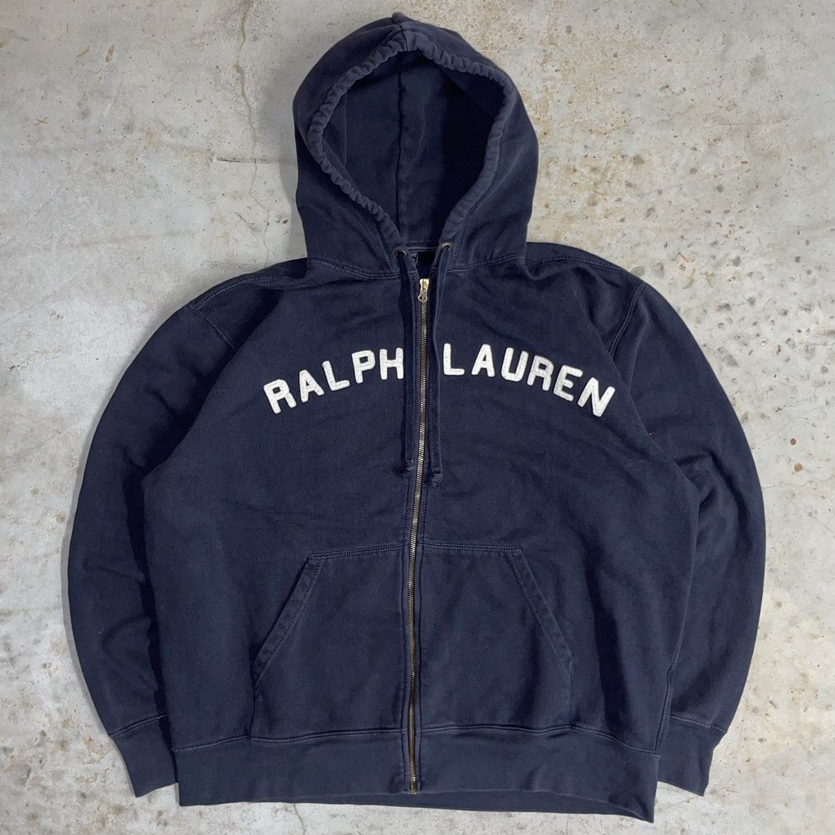 Polo Ralph Lauren Crazy Vintage 90s Polo Ralph Lauren Zip Up Hoodie Navy Blue | Grailed