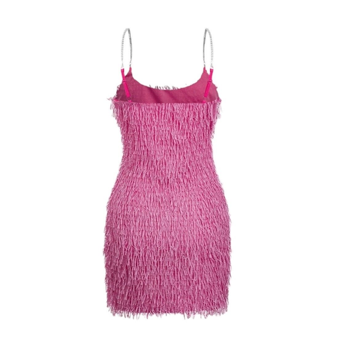 Other Micas Fringe Texture Chain Slip Party Evening Mini Dress | Grailed