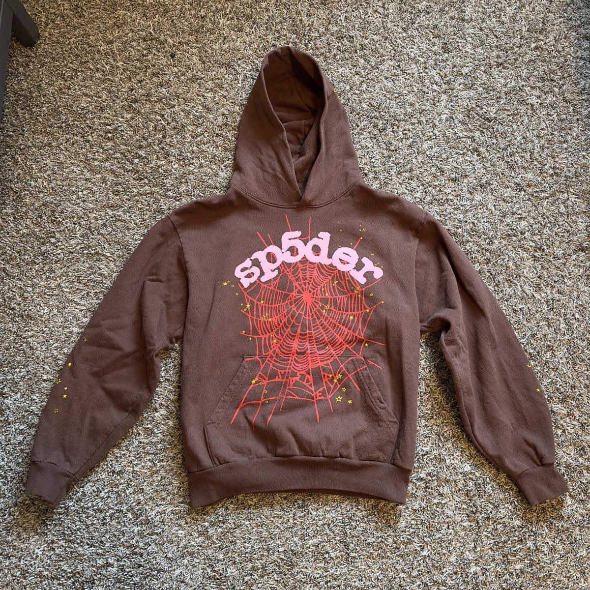 Spider Worldwide Sp5der Web Hoodie ‘Brown’ | Grailed