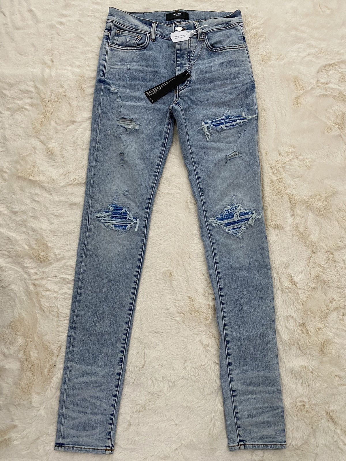 Amiri Amiri Light Indigo Blue Bandana MX1 Jeans | Grailed