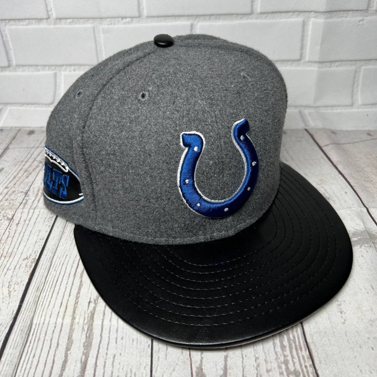 New Era Indianapolis Colts NFL 7 1/4 Hat Fitted Cap Gray Black Men ...