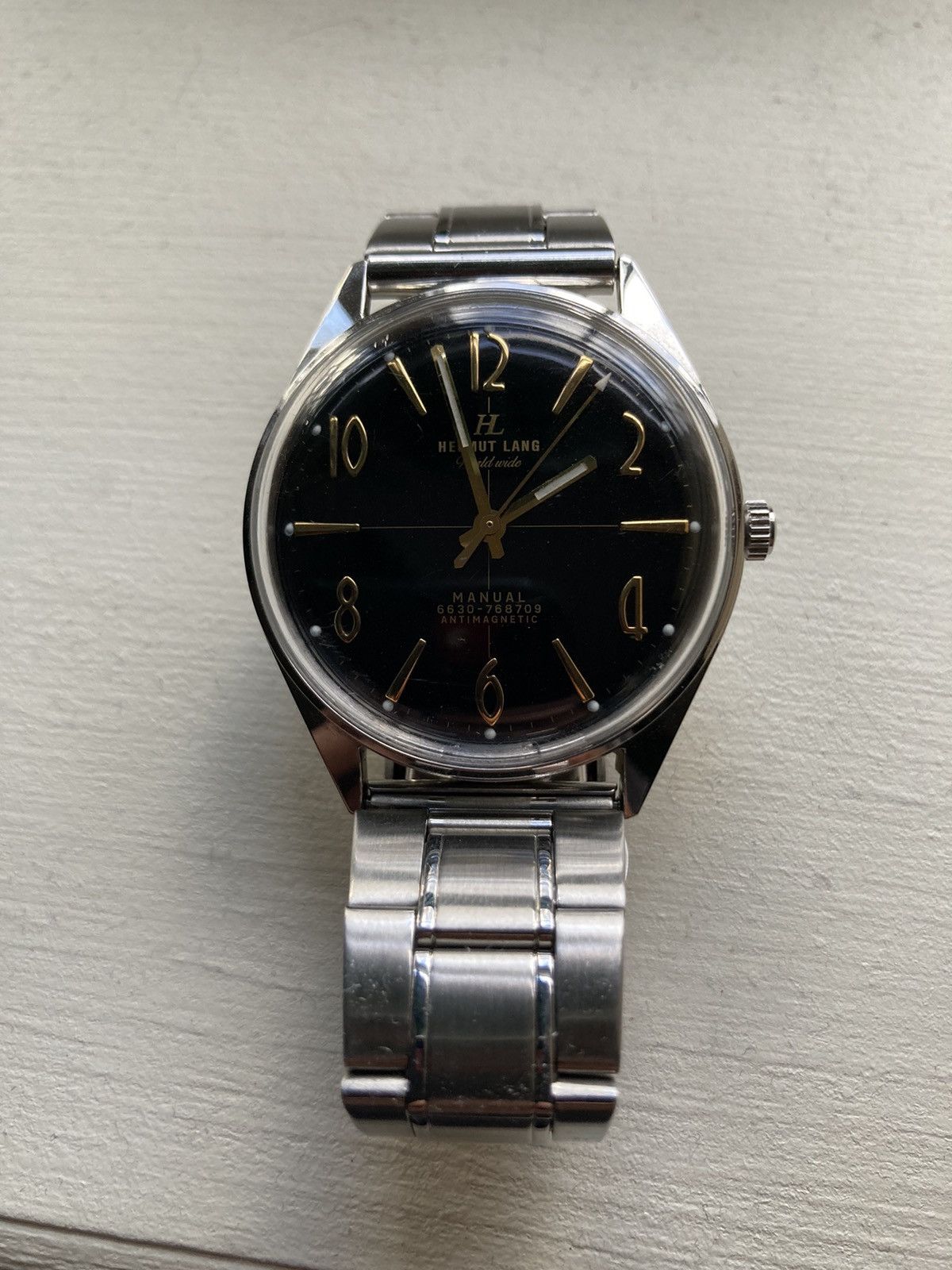 Helmut Lang Black Face hand winding watch | Grailed