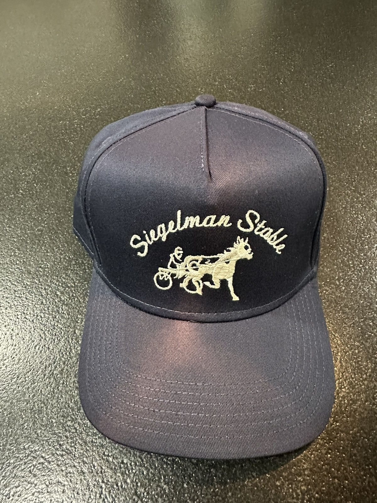 Siegelman Stable Navy Siegelman Stable Hat with white writing | Grailed