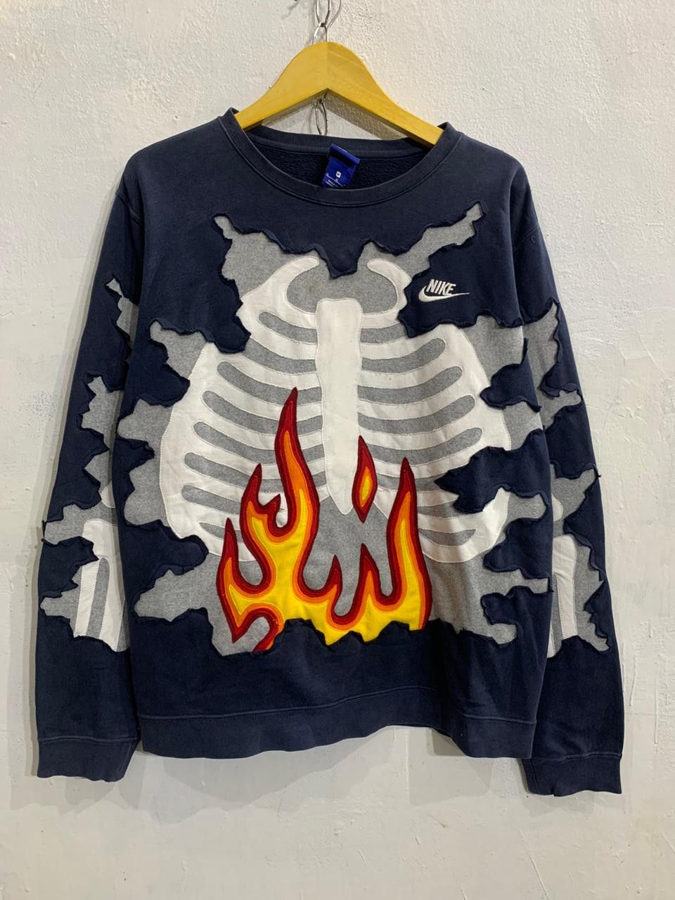 Custom Sweatshirt × Nike × Streetwear Nike Reworked Hoodie Ripped ...