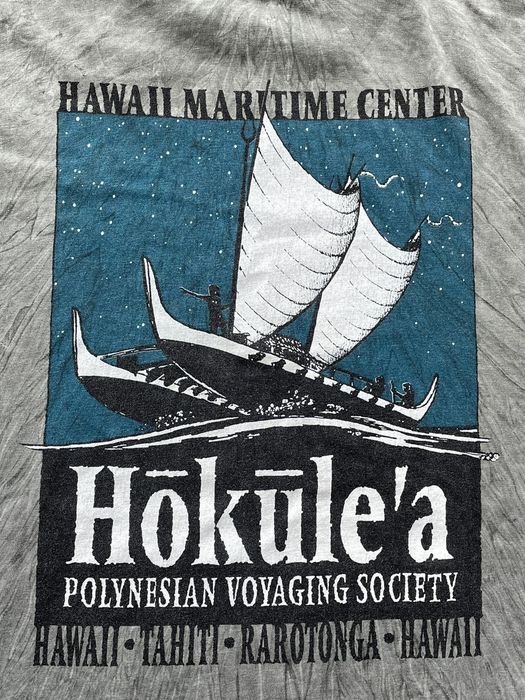 Art Vintage Made In USA Hokulea 1992 Washed Acid Tee Shirt | Grailed