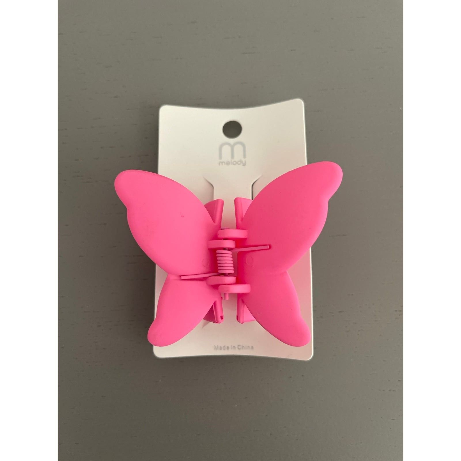 Designer NEW HOT PINK BUTTERFLY HAIR CLIP SOFT MATTE COLOR HAIR ACCE ...