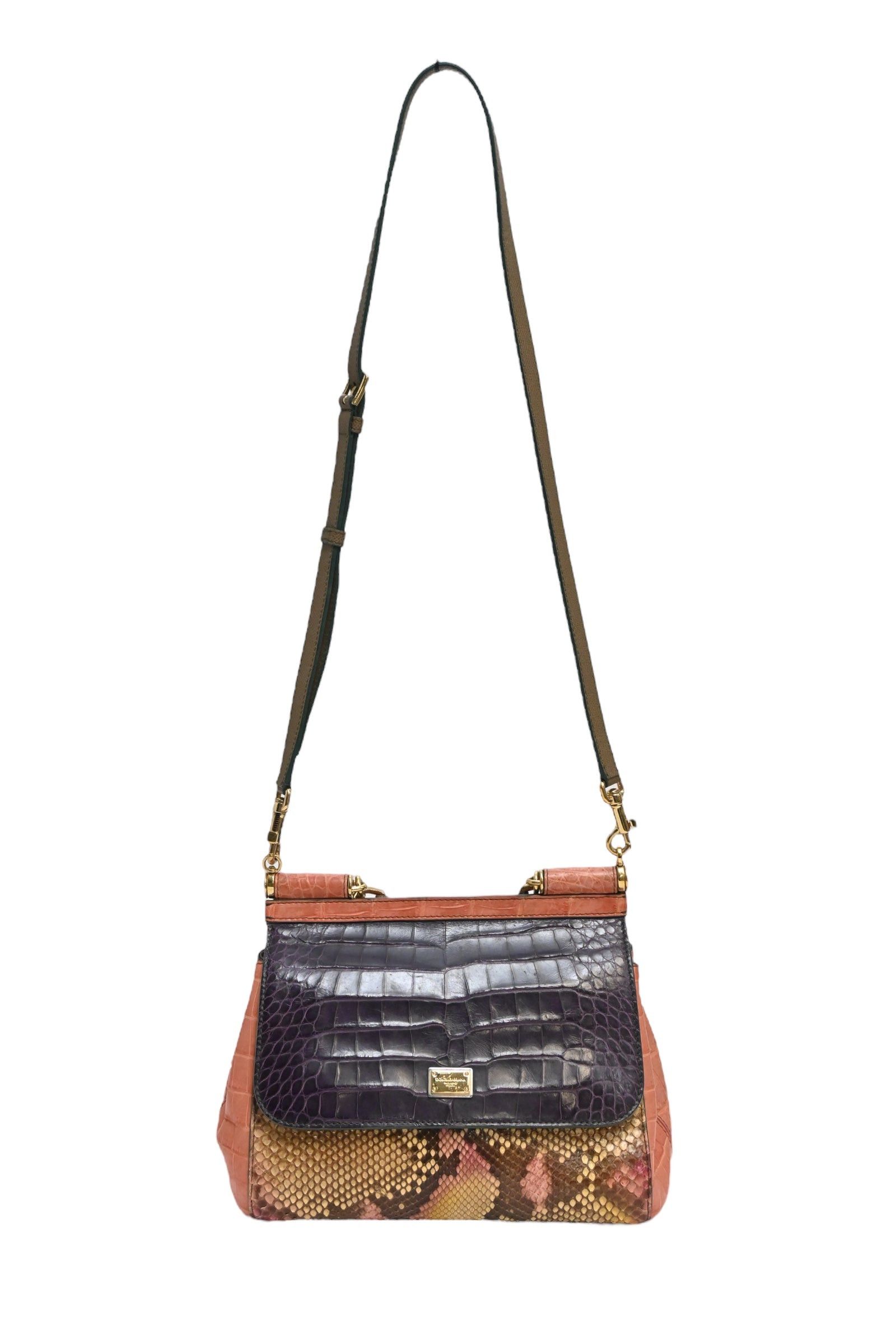 Dolce & Gabbana DOLCE & GABBANA Brown, pink and purple paneled ...