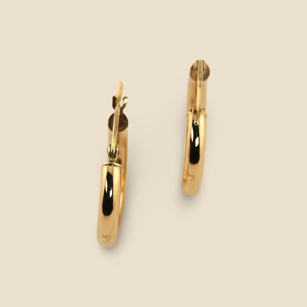 Handmade 14K Real Gold Hoop Earrings | Timeless Hoop | Birthday Gift ...