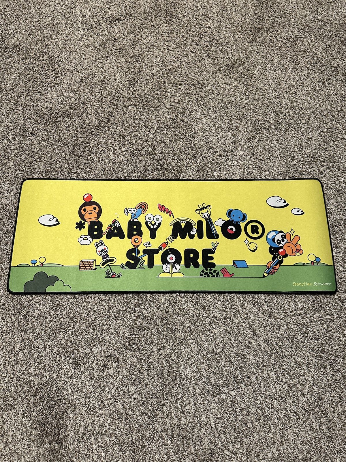 Bape Bape Baby Milo Store Mouse Pad Desk Mat Yellow | Grailed