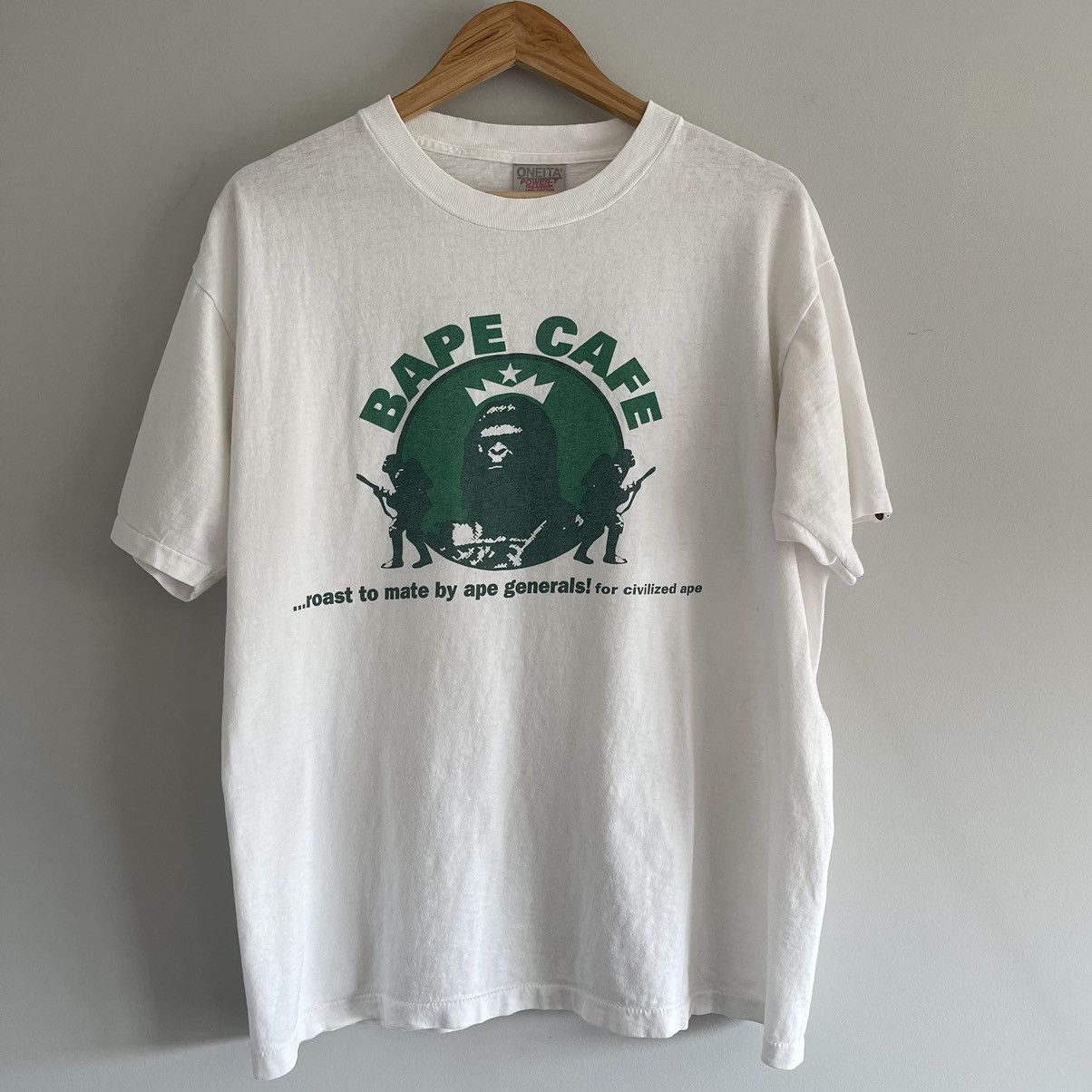 Bape OG Bape Oneita Tag Bape Cafe Soldiers Generals Tee | Grailed