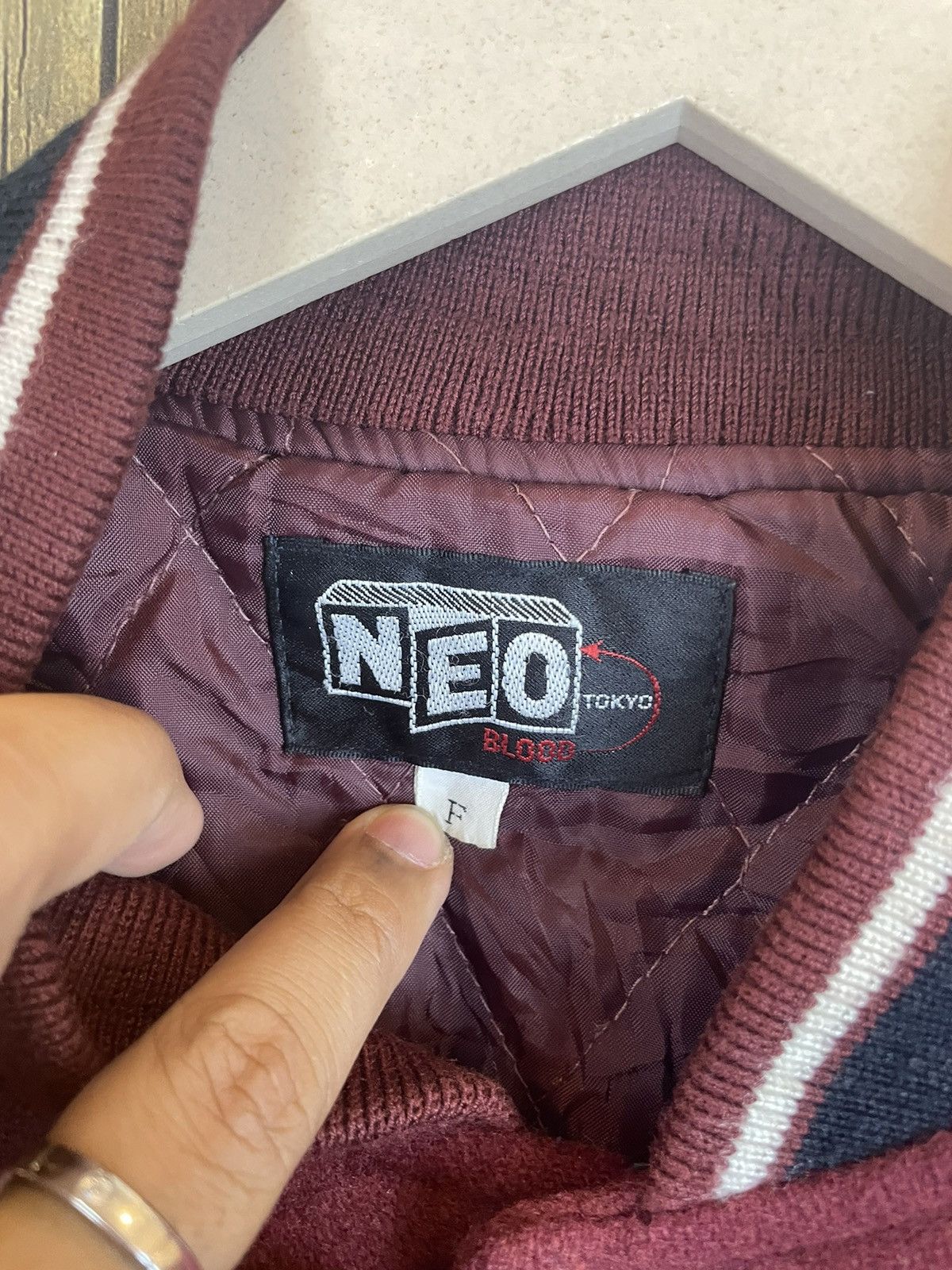 Vintage Vintage 80/90s Neo Blood leather sleeve Varsity Jacket | Grailed