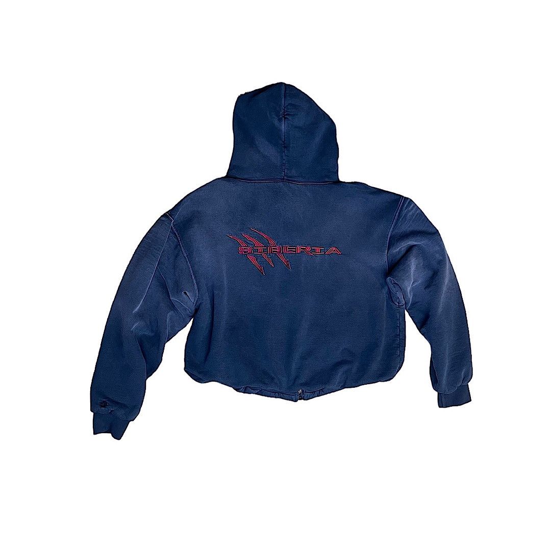Siberia Hills 'raptor' crop reversible zip up hoodie - vintage black ...