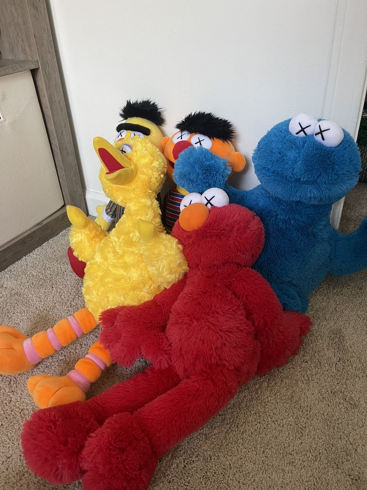 Kaws × Uniqlo KAWS SESAME STREET PLUSH TOYS FULL SET | Grailed