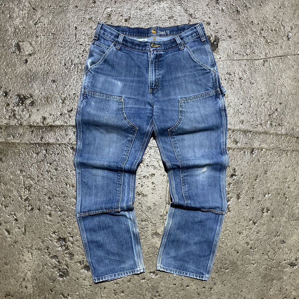 Carhartt × Streetwear × Vintage CRAZY THRASHED CARHARTT DOUBLE KNEE ...