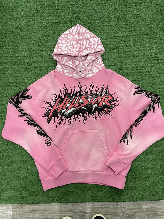 HELLSTAR Hellstar Brainwashed Hoodie with Brain Pink | Grailed