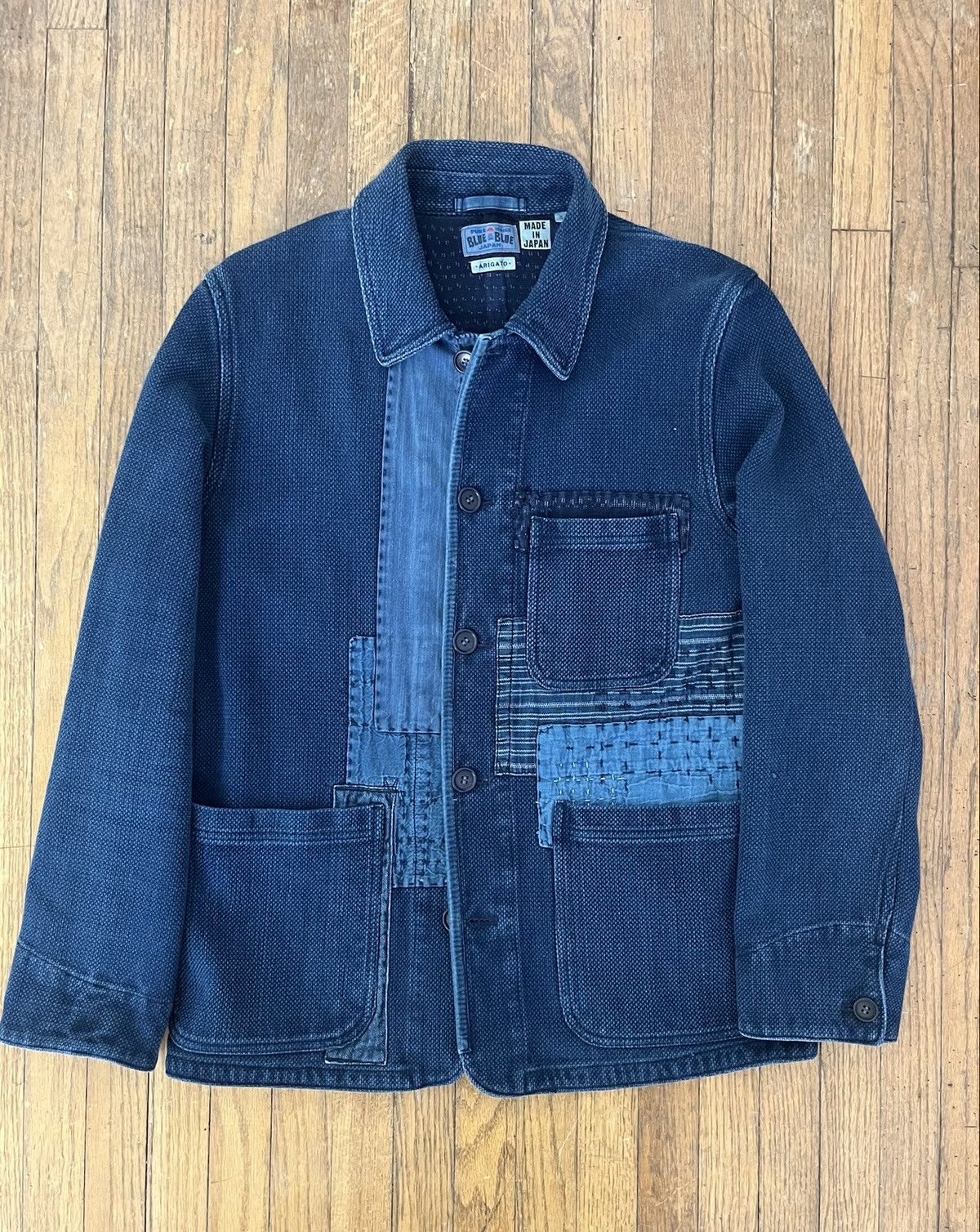 Okura Patchwork Sashiko Boro Indigo Dyed Chore Jacket Coat | Grailed