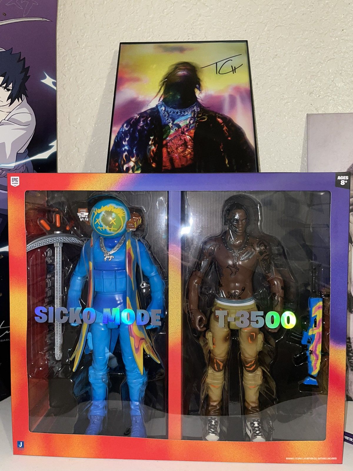 Travis Scott Travis Scott Signed Poster W/ Fortnite Figurine Set New ...