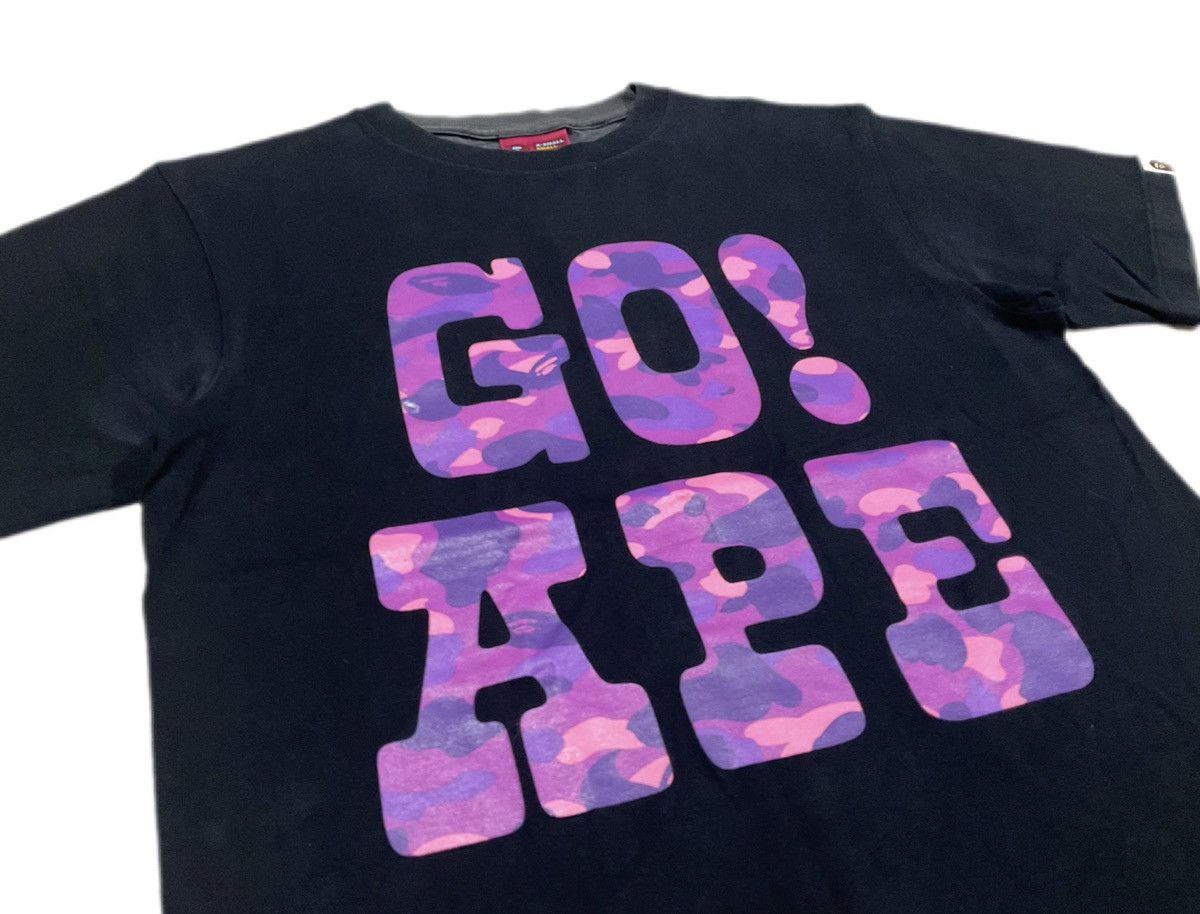 Bape × Nigo Color Camo GO APE Tee | Grailed