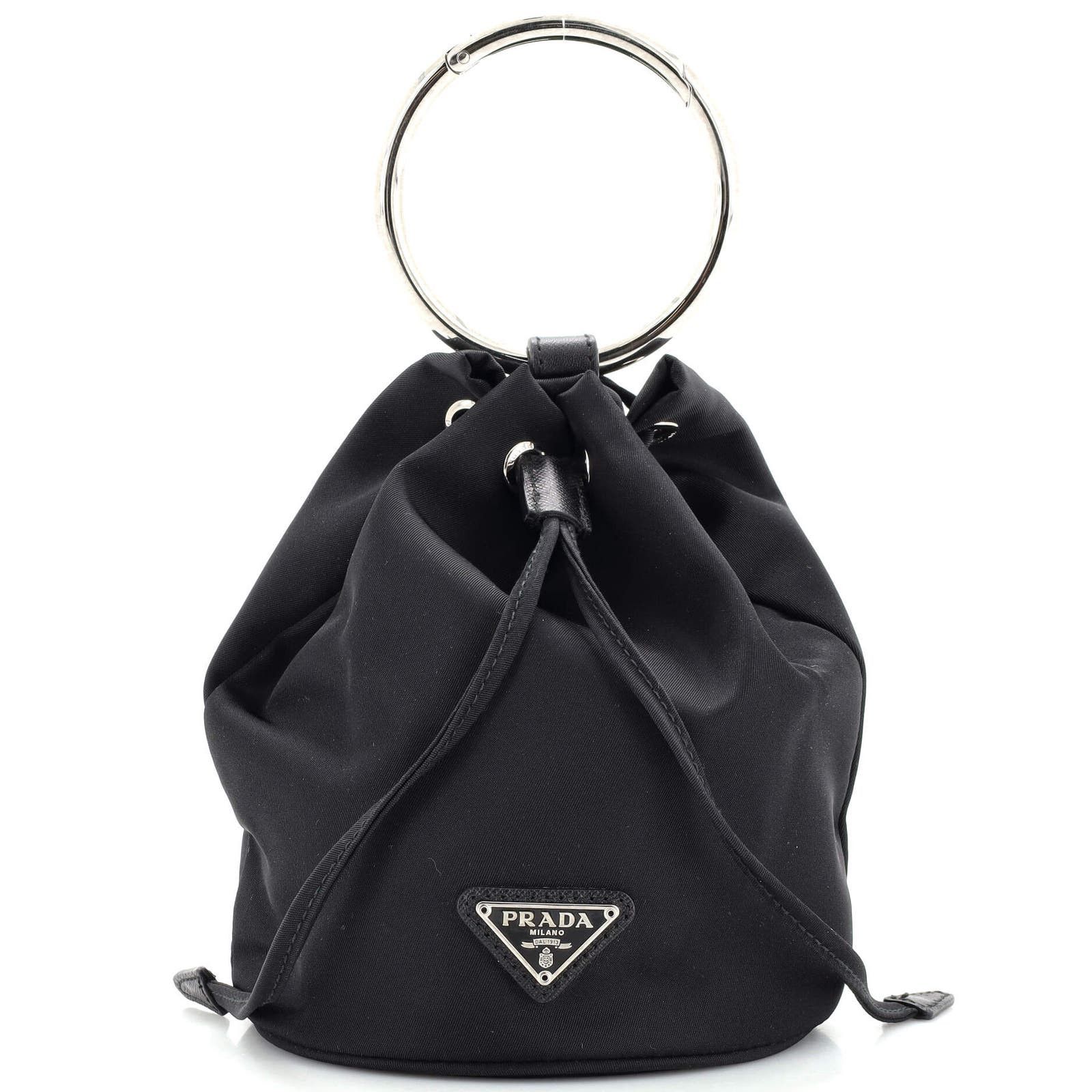 Prada Drawstring Wristlet Bucket Bag Tessuto Small | Grailed