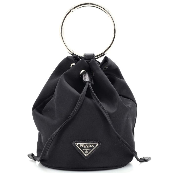 Prada Drawstring Wristlet Bucket Bag Tessuto Small | Grailed
