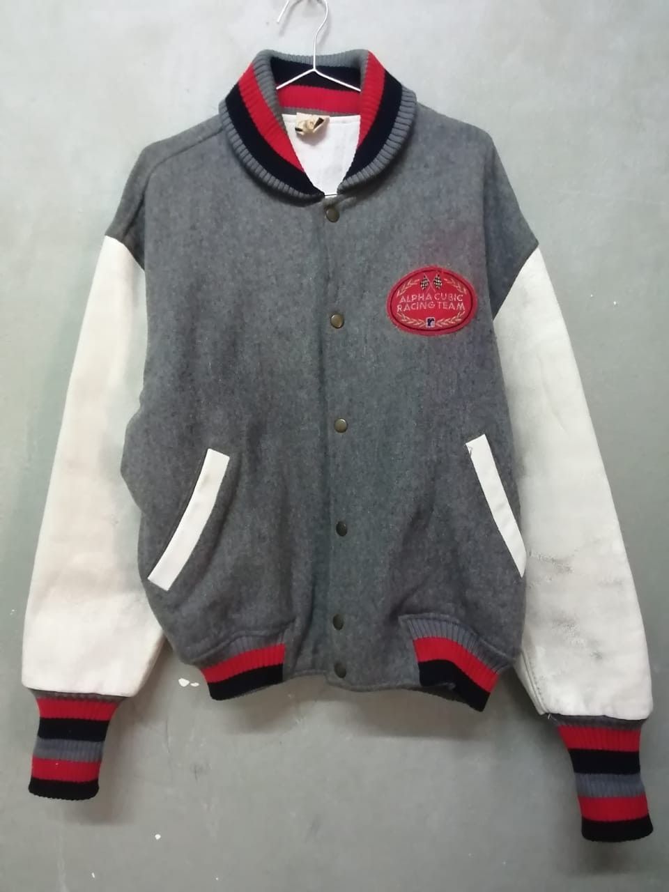 Racing × Varsity Jacket × Vintage Vintage Alpha Cubic Racing Team Varsity Jacket | Grailed