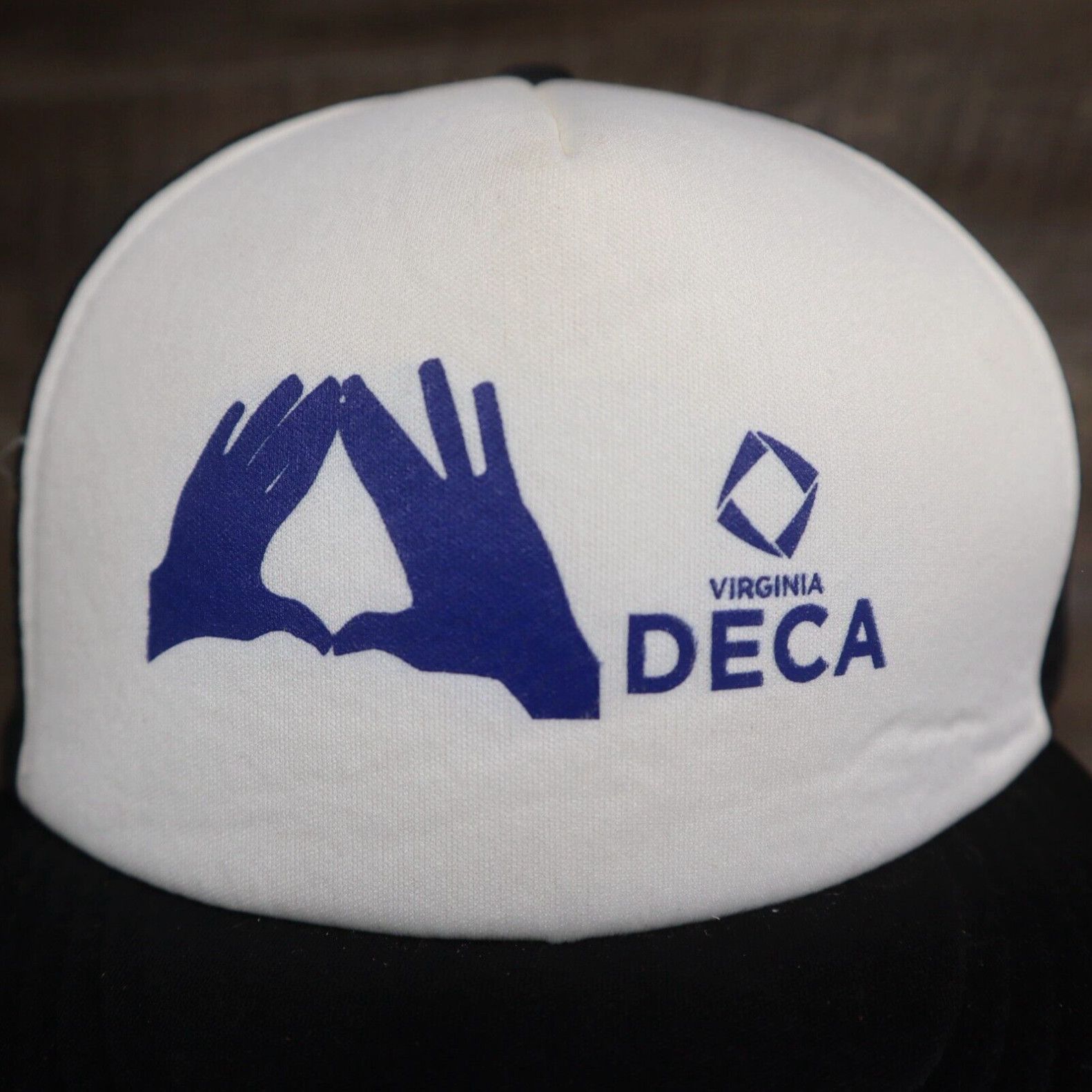 Vintage Adult White Black Mesh Snapback Cap Virginia DECA Hat for Men ...