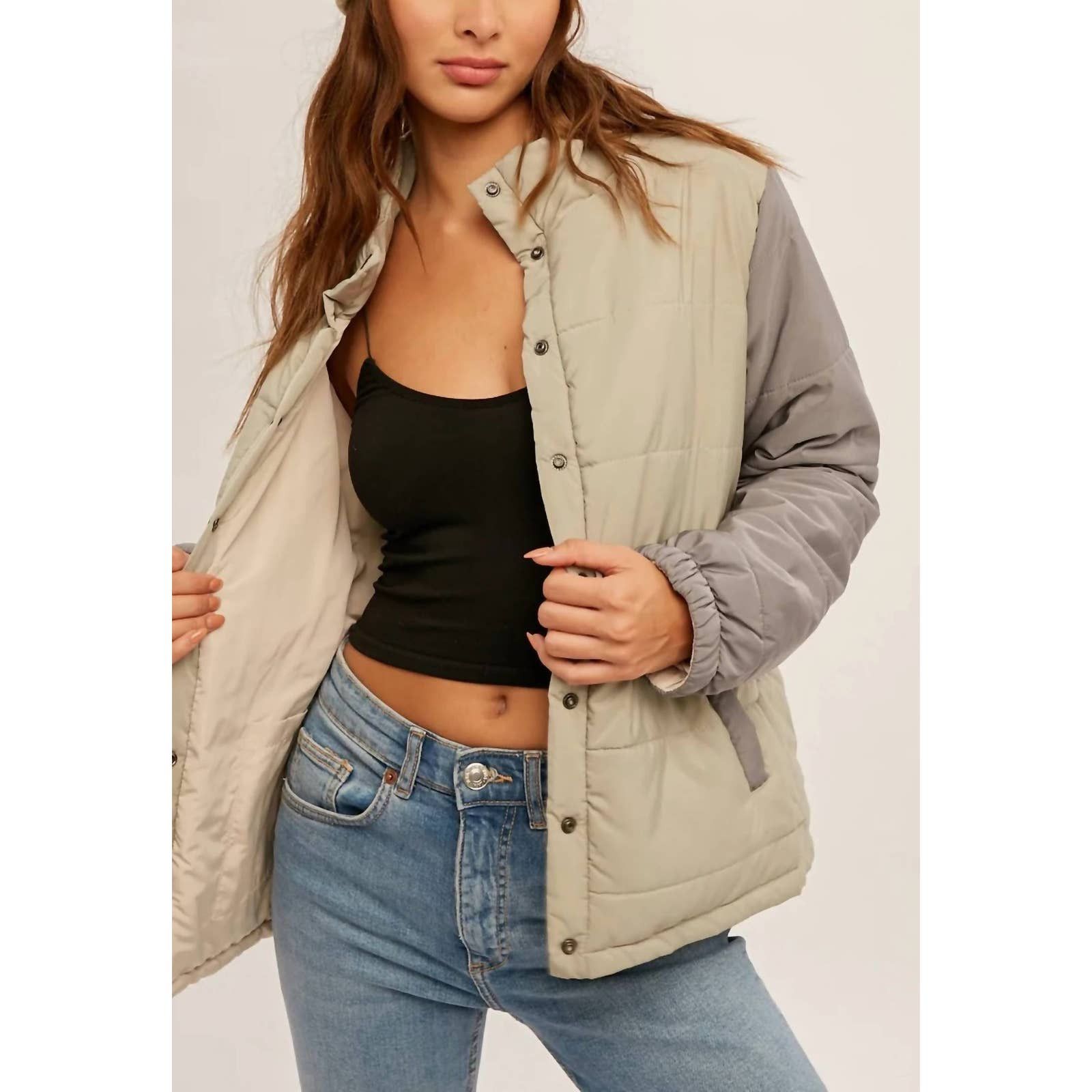 Designer HEM & THREAD Reversible Puffer Jacket In Sage/grey | Grailed