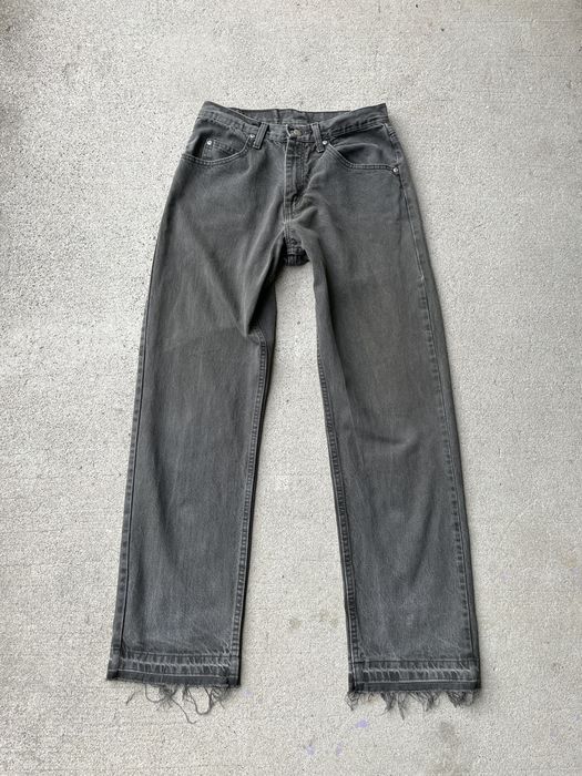 Vintage Sick Faded Black Grey Wrangler 501 Style Released Hem Jeans ...