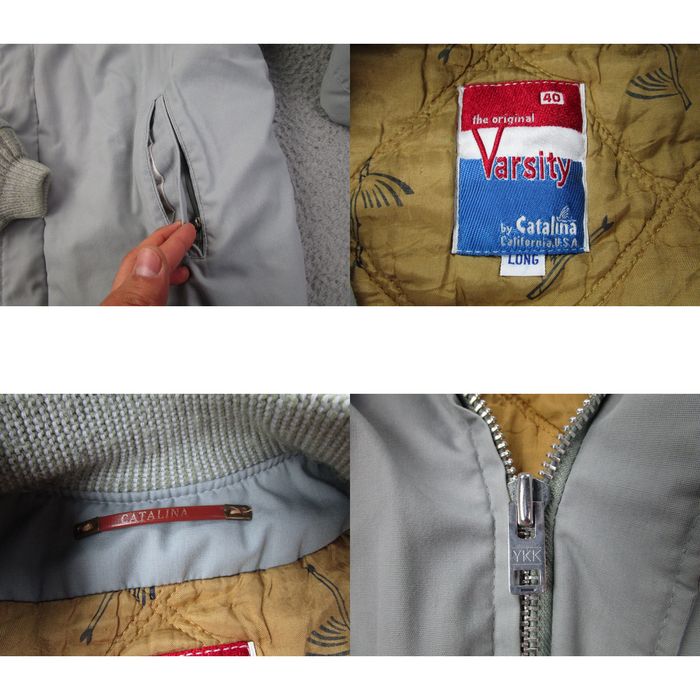 Catalina VINTAGE Catalina Jacket Mens 40 Long M, L Tall Gray Zip Bomber ...
