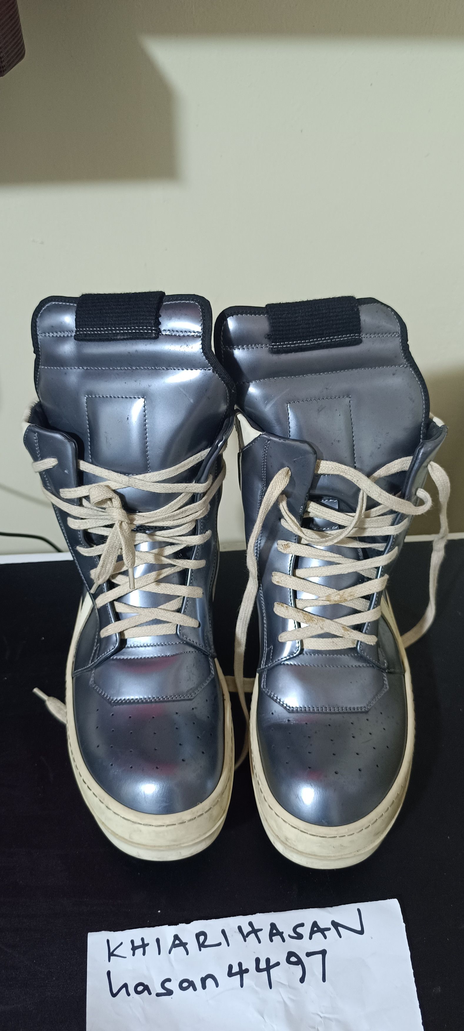 Rick Owens Rick Owens SS15 Faun Metallic Silver Geobasket | Grailed