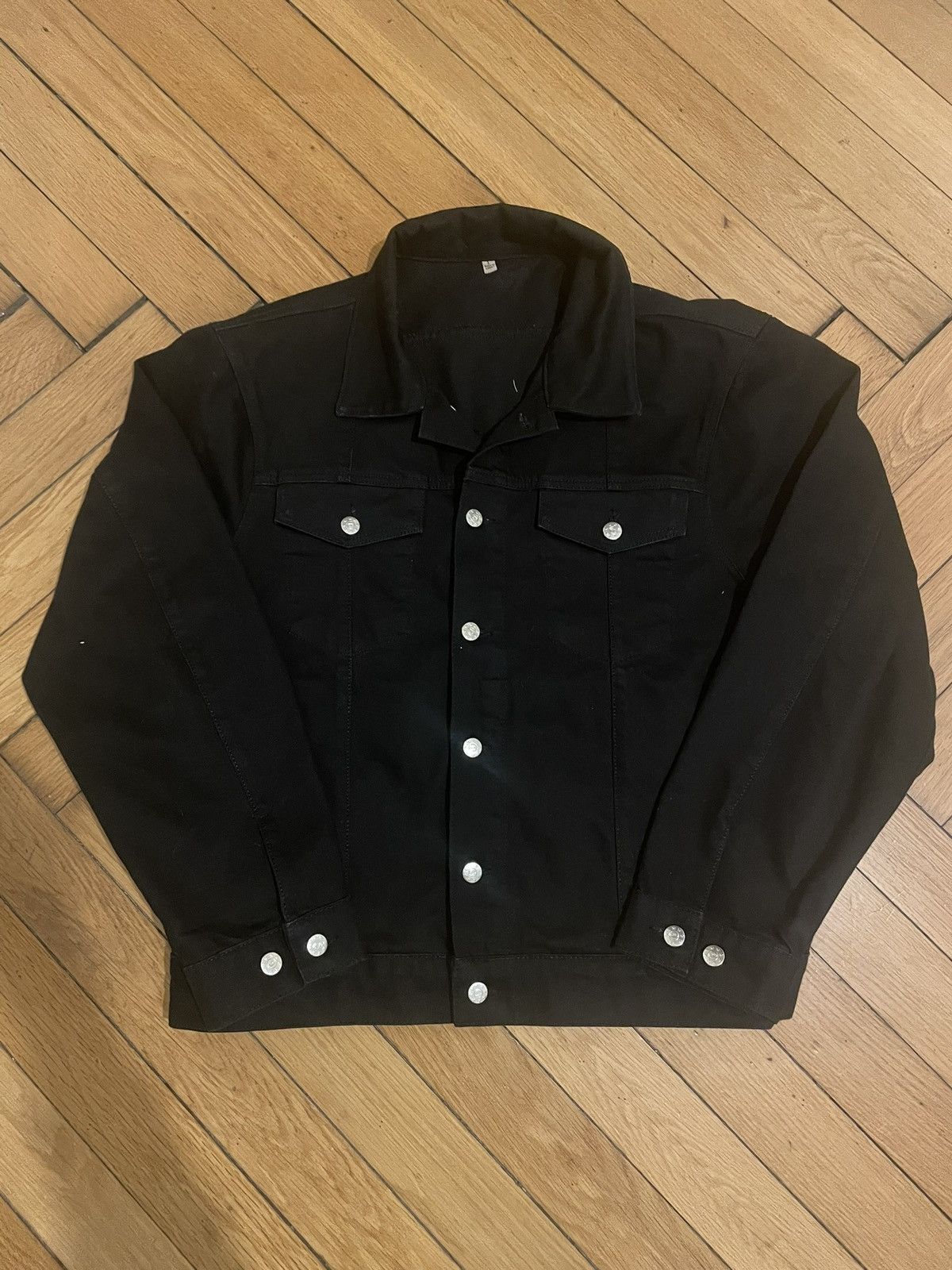 Corteiz Corteiz C-Star Stitch-Down Denim Jacket Triple Black | Grailed