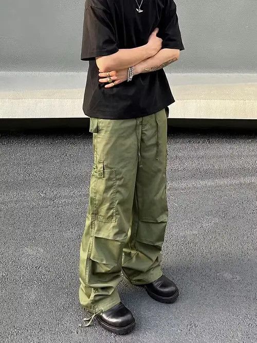 Custom × Streetwear × Vintage military baggy flared cargo pants | Grailed