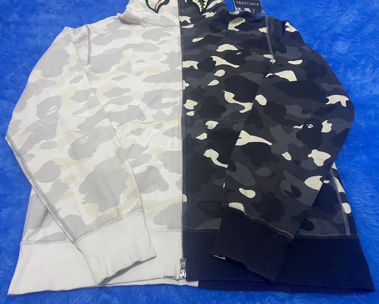 Bape City Camo Shark Half Full Zip Hoodie | Grailed