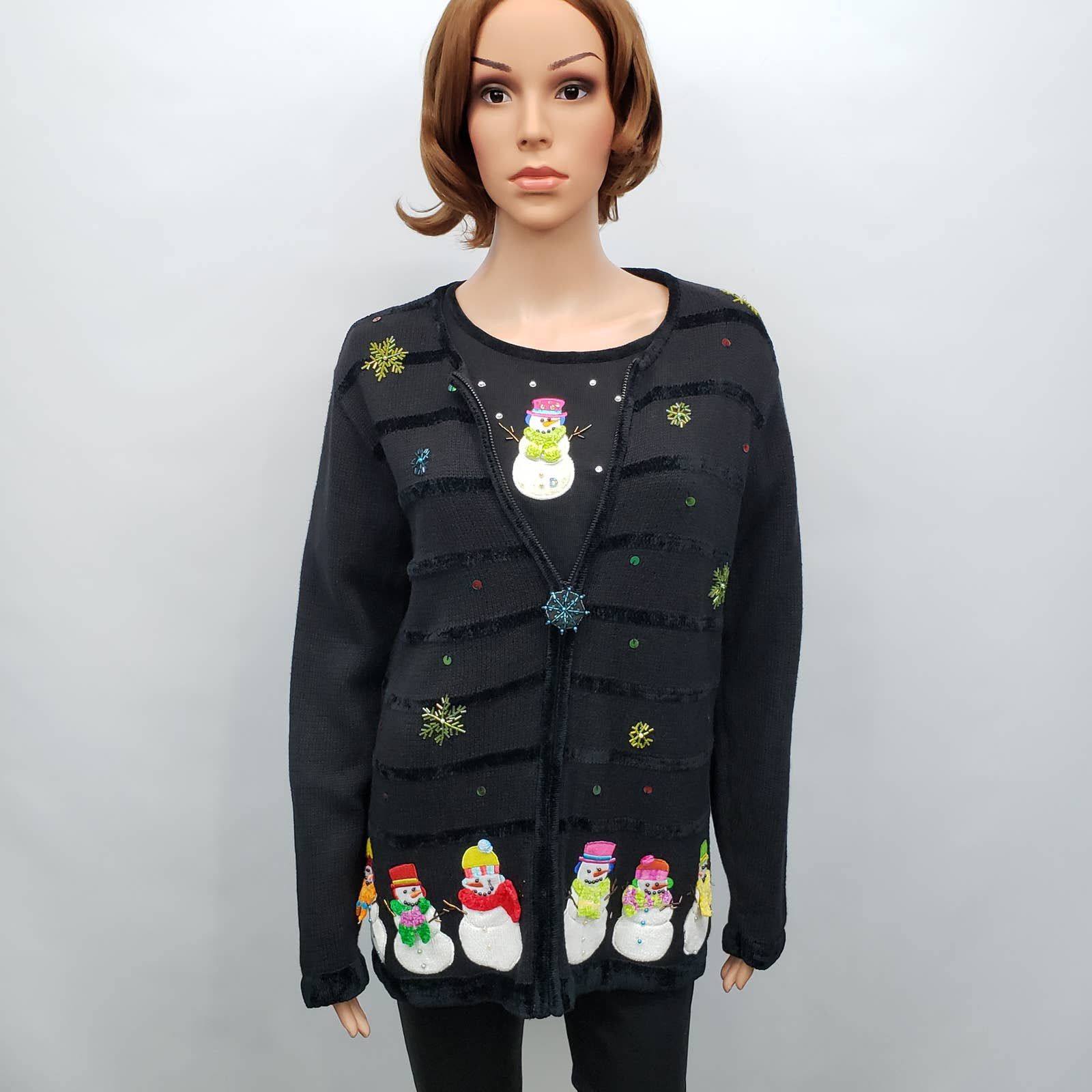 Vintage Quacker Factory Christmas Cardigan & Matching Top Vintage | Grailed