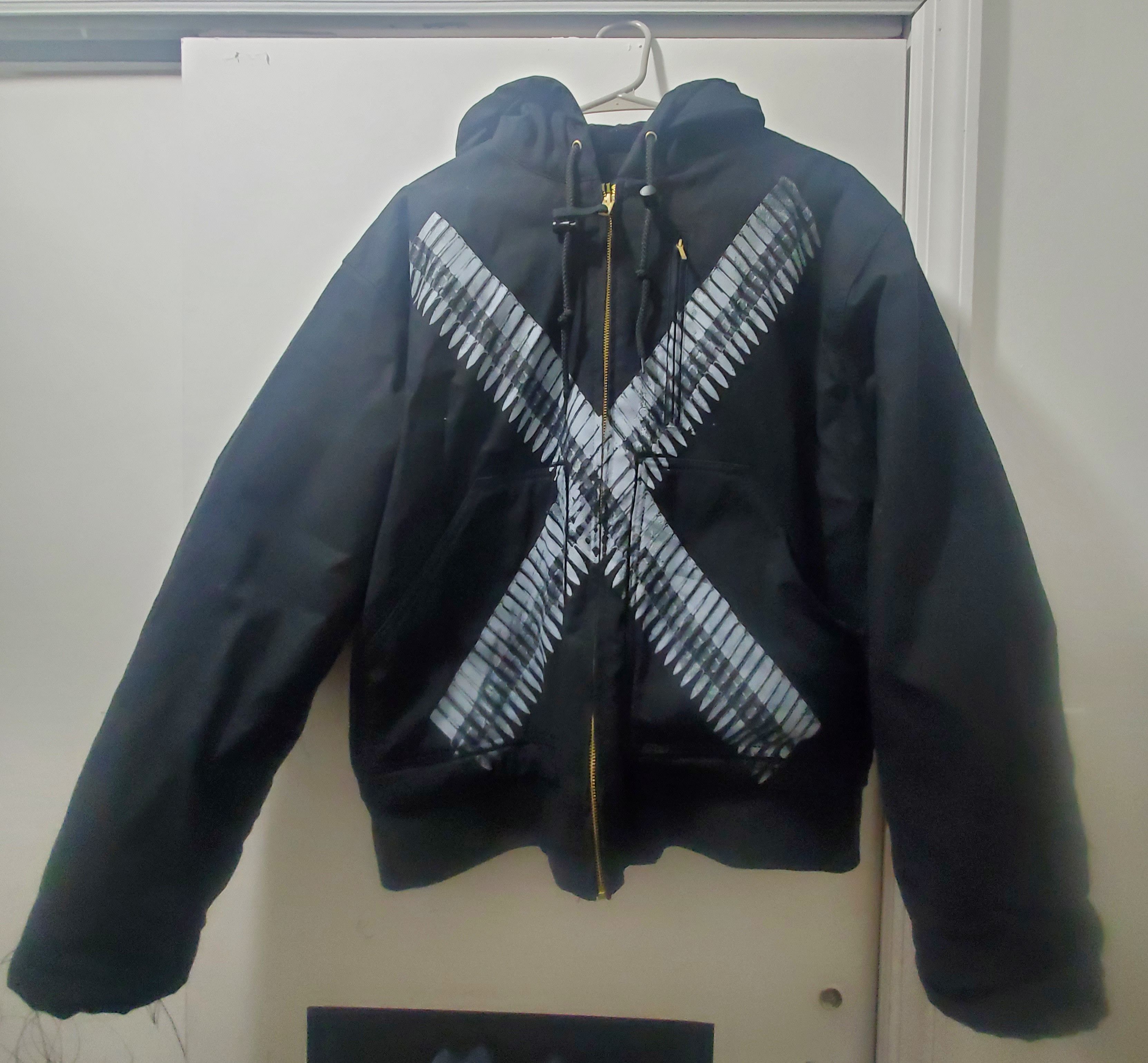 Walls Custom Work Wear Rambo bullet screen print Jacket Large | Grailed