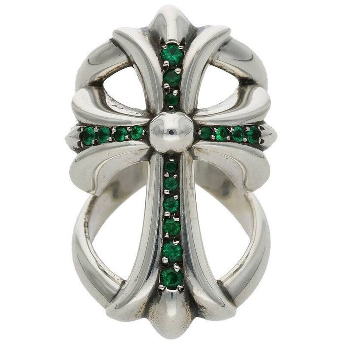 Chrome Hearts Chrome Hearts Emerald Infinity Cross Ring | Grailed