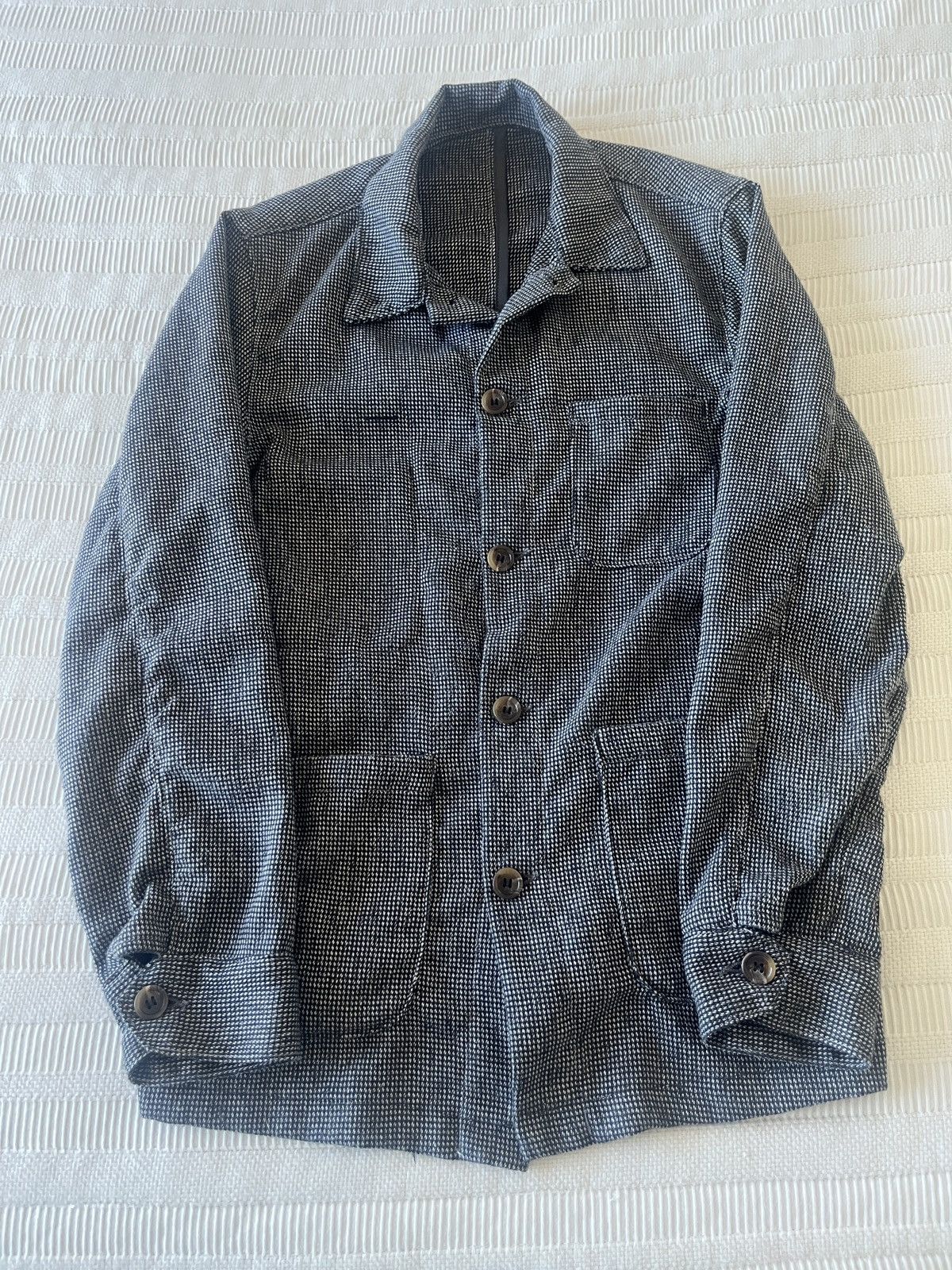 Epaulet Epaulet Tweed Doyle Jacket Smoke Grey Dashed Check Unlined ...