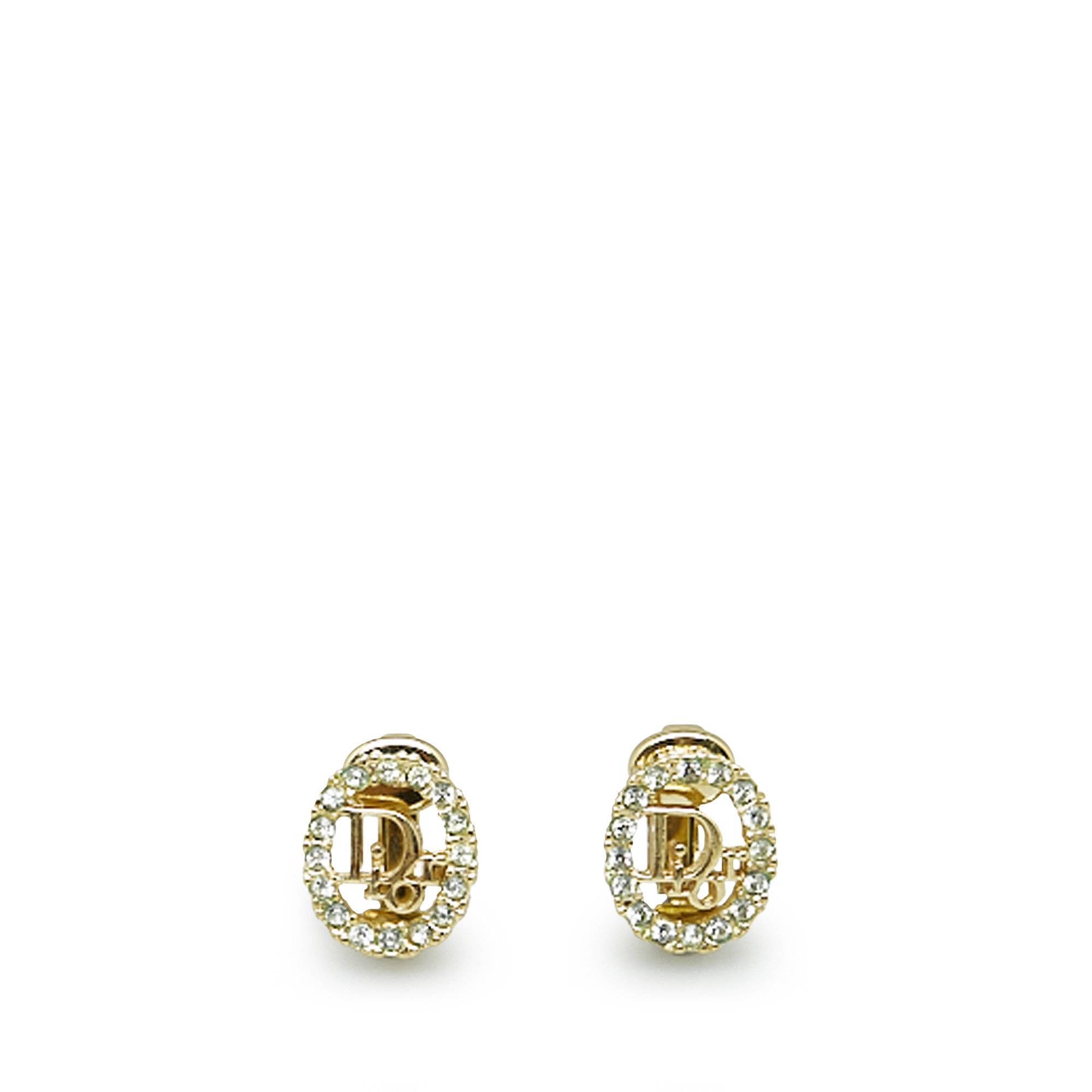 Dior Dior Rhinestone Logo Clip-On Earrings | Grailed
